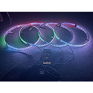 Sando Tech Dream Chasing Colors Flow 15.5‘’ LED Wheel Ring Lights Rim Lights Tire Lights Blue-Tooth App Controlled 4 Lights