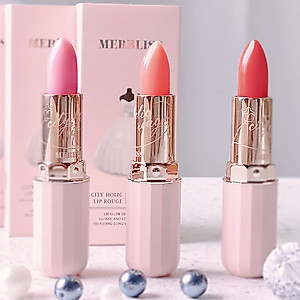 MERBLISS City Holic Lip Glow (#01 Napoli Pink) Daily Tinted Lip Balm Moisturizing Lip Care, Essential Oil, Vitamin E and C for Glossy and Smoother Lips, Soft Buttery Texture