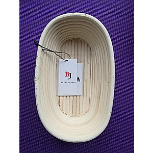 12 inch Oblong Oval Banneton Bread Proofing Basket, Brotform Bread Dough Proofing Rattan Basket +Liner Combo Set