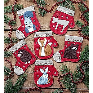 Generic, Christmas Critters Felt Ornament Kit | DIY Wool Stocking Applique from Rachel's of Greenfield, 0919