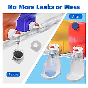 Laundry Detergent Cup Holder [2 Pack] Detergent Drip Catcher for Laundry Room Organizer. No More Mess or Leaks