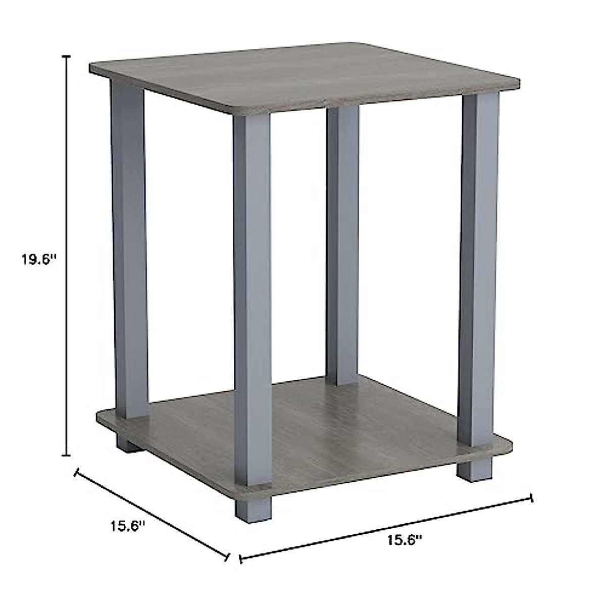 Furinno Simplistic Set of 2 End Table, French Oak Grey/Grey