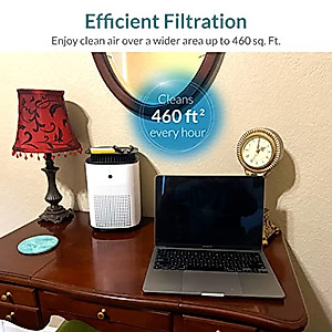 Purafide XP150 Veteran Owned, Tray-top, Countertop Air Purifier with 360-degree Air, 3 Stage Filtration for up to 460 Sq Ft. White, Pack of 1