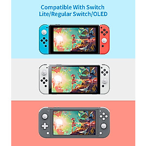 Joystick Replacement for Switch Lite – 19 in 1 OEM Analog Stick Thumbstick Parts Repair Tool Kit Accessories with Y00 Triwing Screwdriver, Thumb Caps, Tweezers for OLED JoyCon Joy Con Controller