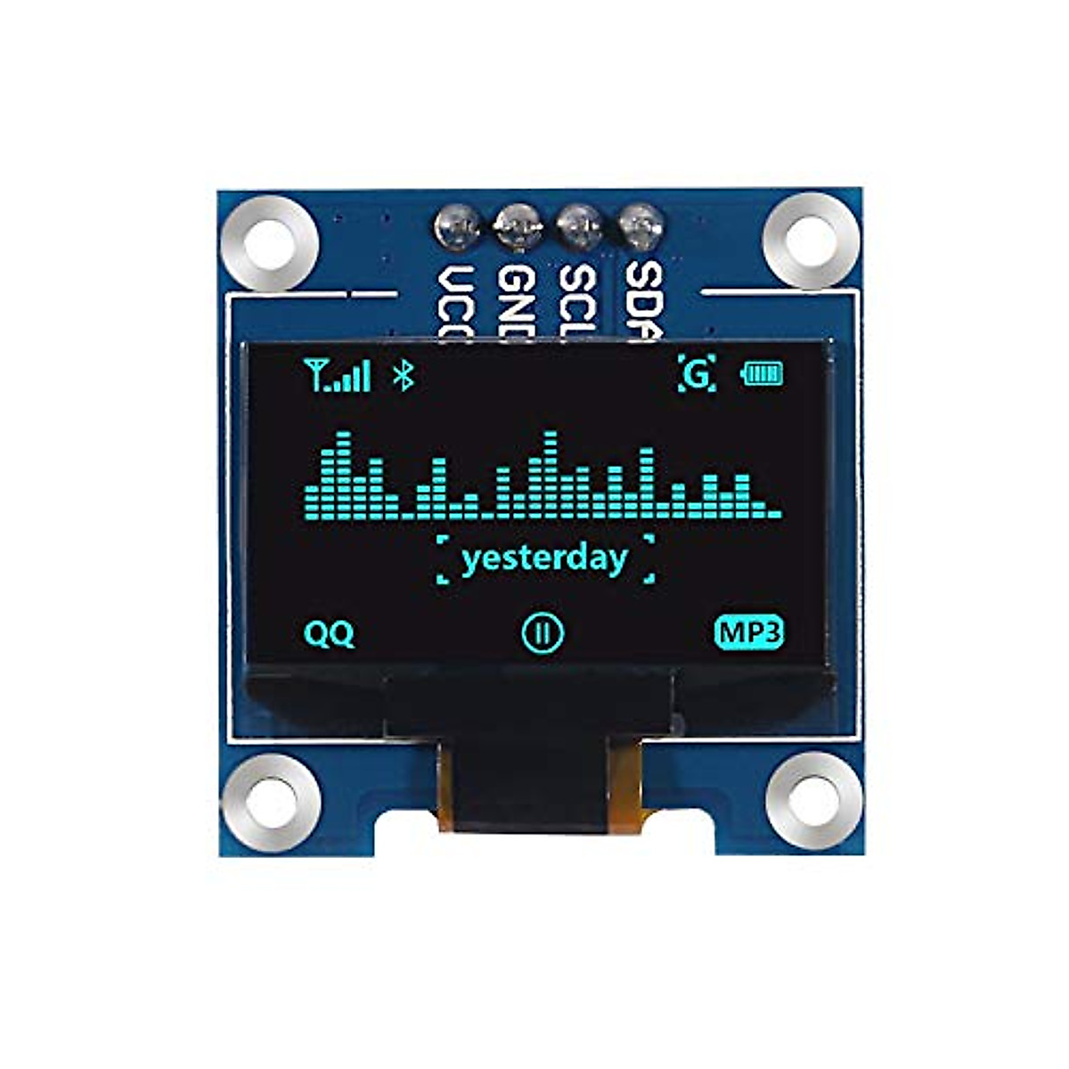 ALMOCN 0.96" OLED Module I2C IIC Serial 12864 128X64 OLED Display Module with SSD 1306 Driver(1PC,Blue)