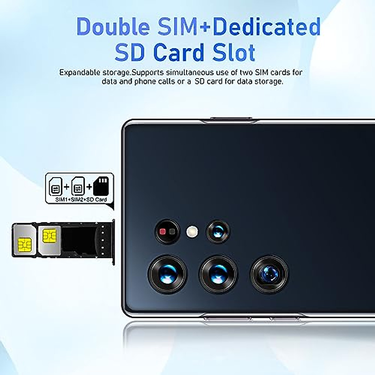 4G Unlocked Smartphone, 6.6in 8GB 256GB 512GB ROM Dual SIM Factory Unlocked Android Cell Phone, 8 Core for Android 12 Face Unlock Slim Mobile Phone with Pen, 8MP 24MP Dual Cam