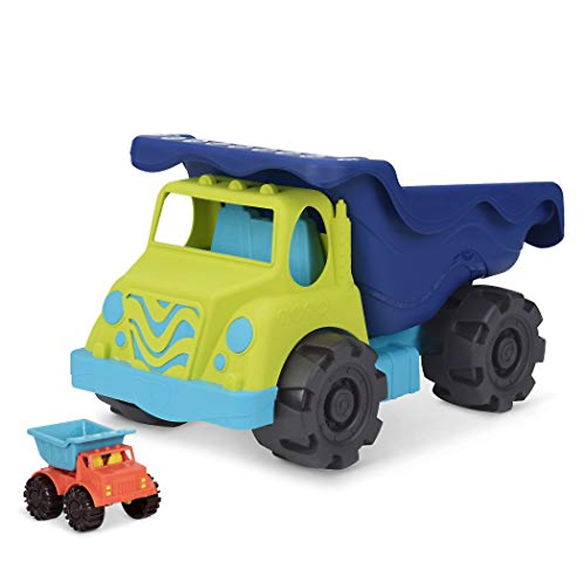 B. toys- Large 20" Colossal Cruiser & Sand Ahoy Dump Truck- Water Play & Sand Bucket Set (10-Pc) – Colossal 20" Truck, Toy Cars, Vehicles- 18 Months+