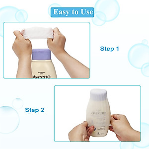 Volnamal Silicone Elastic Sleeves, Leak Proof, Reusable Accessory for Most Travel Container in Luggage, White, 4 Pack