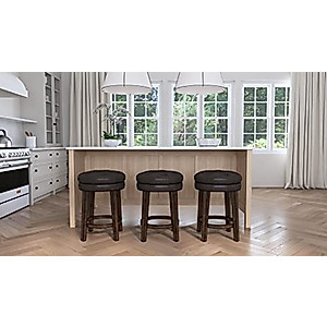 Hillsdale Krauss Backless Swivel Counter Height Stool Counter Stool, Dark Brown