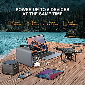 Portable Power Station, 240Wh Lifepo4 Generators for Home Use, 240W Emergency Power Supply, 75000mAh Outdoor Solar Generator for Travel, Camping, Emergency and CPAP