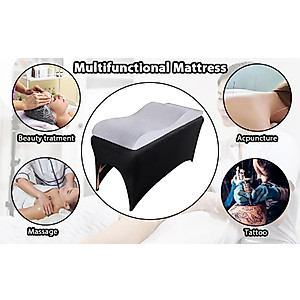 Luxurious Curved Lash Bed Topper - Ergonomic Massage Bed FoamTopper Wave Mattress Support The Body 30D High Density Foam - Grey