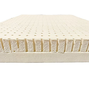 OrganicTextiles Organic Latex Mattress Topper, Queen Size 3" Inch, GOLS Certified, Dual Firmness: Soft and Firm Sides for Comfort, Premium Organic Cotton Cover Protector for Extended Durability,…