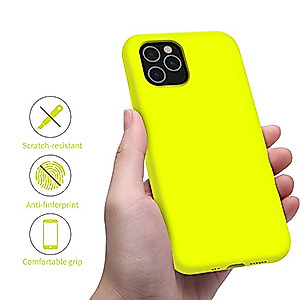 OTOFLY iPhone 11 Pro Case,Ultra Slim Fit iPhone Case Liquid Silicone Gel Cover with Full Body Protection Anti-Scratch Shockproof Case Compatible with iPhone 11 Pro (Fluorescent Yellow)