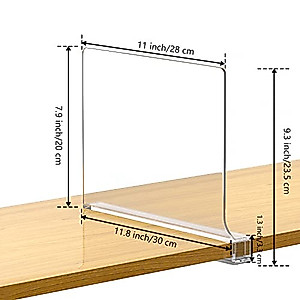 Aolloa 6 PCS Shelf Dividers for Closet Organization Acrylic Clear Closet Shelf Divider for Wooden Shelving Suitable for Wooden or Vertical Shelves Or Bedroom, Kitchen and Office