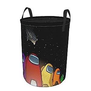 AKA personality Am-Ong U-S Laundry Basket, Laundry Hampers Lightweight Durable Drawstring Waterproof Round Storage Basket,Bathroom/Home Decor/Baby Hamper/Boxes/Baby Clothing