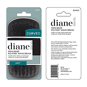 Diane 100% Boar Bristle Curved Brush for Men and Women - Detangling, Smoothing Wave Styles for Fine to Medium Hair, Restores Shine and Texture