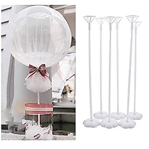 Balloon Stand Kit, 15 pack Balloon Stick Holder with Base for Table Top Centerpiece Party Decoration, Reusable Balloon Column Stand Suit for Happy Birthday/Baby Shower/Wedding Parties