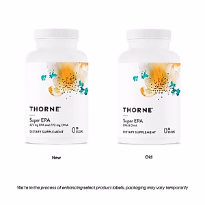 Thorne Super EPA - Omega-3 Fatty Acids EPA 425mg and DHA 270mg Supplement - Support Brain, Cardiovascular, Joints, and Skin - Gluten-Free, Dairy-Free, Soy-Free - 90 Gelcaps