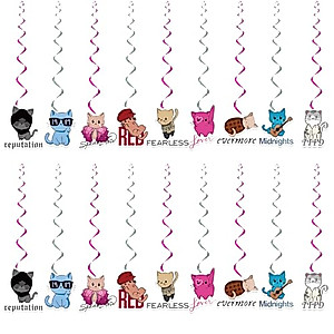 Singer Party Decorations Hanging Swirls, Cat Music Album Party Decorations Singer Birthday Party Supplies Hanging Swirls for Fans Birthday Party Decorations Cutouts