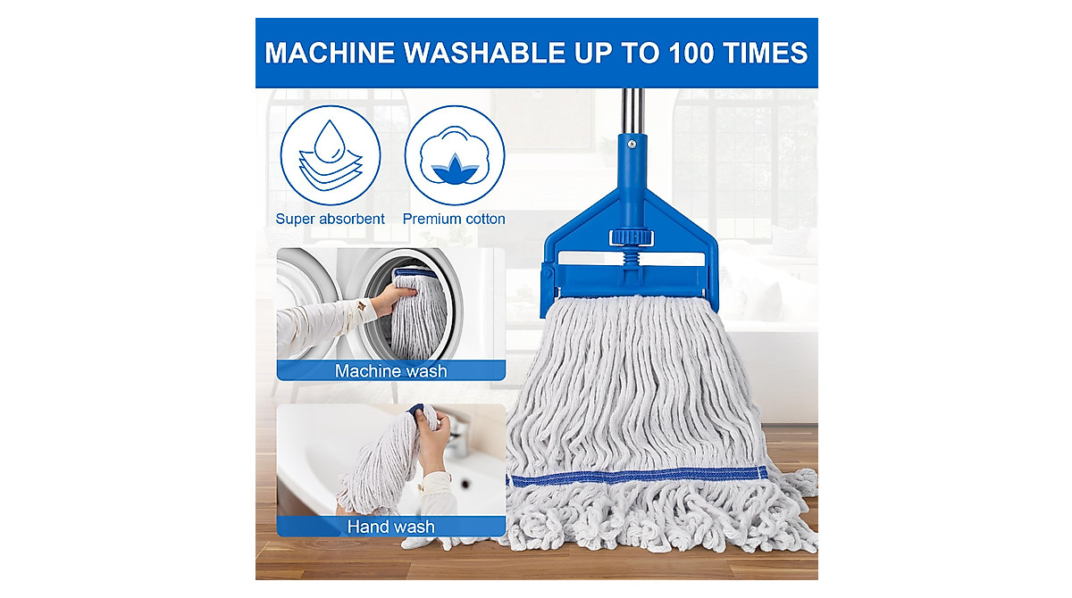 KeFanta Heavy Duty Industrial Mop 60 Inch Durable Wet Mop for All Surfaces