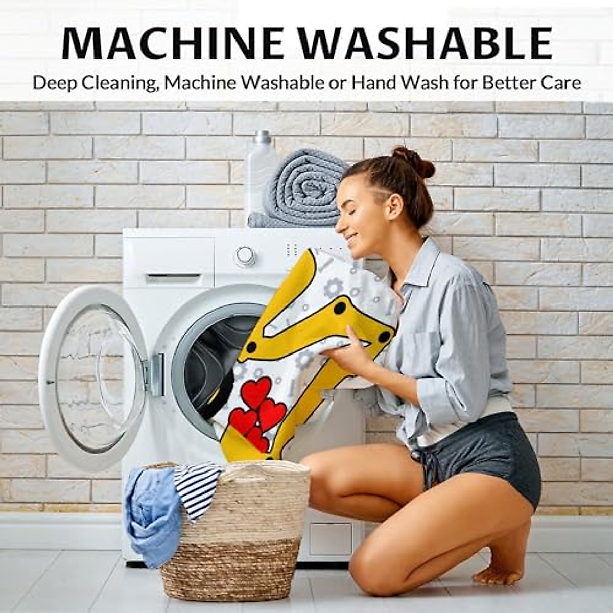 Excavator Blanket for Boys, Men, Excavator Lovers - Soft, Lightweight - 40x50 Inches Crib Size Throw Blanket for Bed, Couch, Sofa - Yellow Cute Lightweight Throws Gift