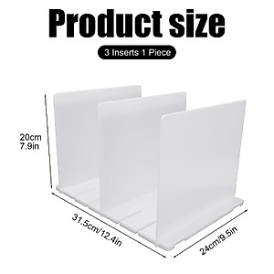 Bagentry 1 Set 3 Dividers Adjustable Plastic Closet Shelf Divider, Detachable Handbag Purse Dividers for Closet, Shelf Separators in Closet Vertical Storage Organizer for Bedroom Bathroom