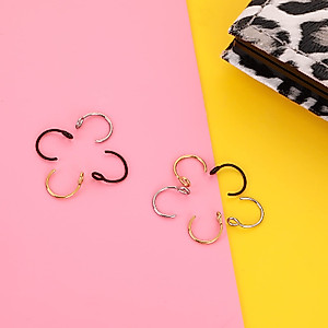 Lusofie 9Pcs Fake Nose Rings，Fake Nose Ring Hoop Stainless Steel Nose Hoop for Faux Lip Septum Nose Ring Set