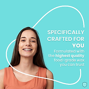 Braces Wax,10 Pack. Dental Wax for Braces & Aligners, Unscented & Flavorless - 50 Premium Orthodontic Wax-Strips. White Cases. Includes storage case. Food Grade ortho bracewax. Fresh Knight. (White)