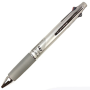 uni JETSTREAM 4&1 Red, Green, Blue, and Black 0.7mm Ballpoint Multi Pen and 0.5mm Mechanical Pencil (Silver)