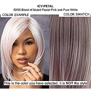 Bundle - 5 Items: Silky Sleek by Rene Paris, Christy's Wigs Q & A Booklet, 2oz Travel Size Wig Shampoo, HD Smooth and Wide Tooth Comb - Color: Icy Petal