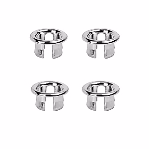 4 Pack Bathroom Basin Sink Round Hole Trim Chrome Overflow Cover Rings Hole Insert in Cap Hollow Ring Triangle for Hole Diameter Replacement Ceramic Pots for Home,Sink,Bathroom,Kitchen