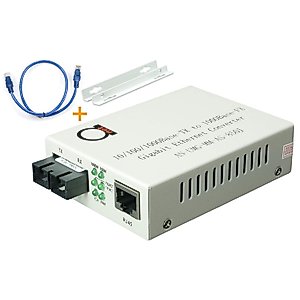 Multimode SC 850nm Gigabit Fiber Media Converter - Built-In SC Fiber Module 550m (0.34 miles) – to UTP Cat5e Cat6 10/100/1000 RJ-45 – Auto Sensing Gigabit | Fast Ethernet Speed - Jumbo Frame - LLF