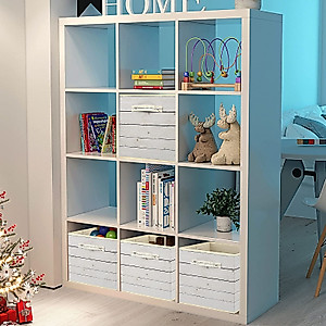 Livememory Storage Cube Bins, Fabric Storage Box Cubes Foldable Baskets Bins for Cube Organizers Home Closet Bedroom (10.5"x10.5"x11") 4 Packs