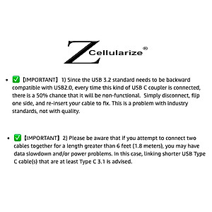 Celluliarze USB C Coupler USB C Female to Female Adapter (2 Pack) 240W 40Gbps Type C Extender Connector Video Thunderbolt 4/3 Data for Steam Deck Switch Notebook Tablet Phone