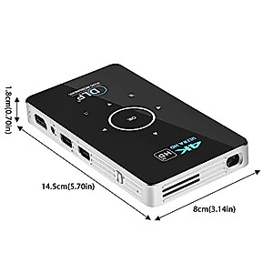 Wave Bracelet UHD Mini Support Smart 1080P for Home TF 4K Portable USB Card HDMI Projector Projector (A, One Size)