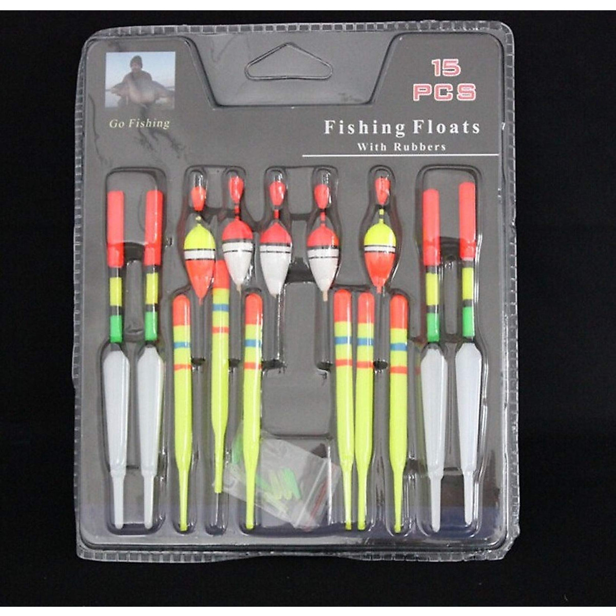 15 pcs Fishing Floats Bobbers Rod Tube Slide Slip Oval Sticks with Rubbers for Saltwater Freshwater Trout Bass Plastic Fishing Tackle Accessories