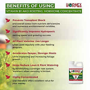 Hormex Vitamin B1 Rooting Hormone Concentrate - Rooting Hormone for Hydroponics, Aeroponics, Established Plants, Cuttings and More, Indoor and Outdoor Plant Growth Stimulator Concentrate - (8oz)
