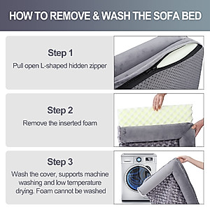 MIHIKK Orthopedic Dog Couch Bed Deluxe Plush L-Shaped with Waterproof Lining Bolster Dog Sleeping Sofa with Removable Washable Cover & Nonskid Bottom Pet Bed for Medium Large Jumbo Dogs, Gray