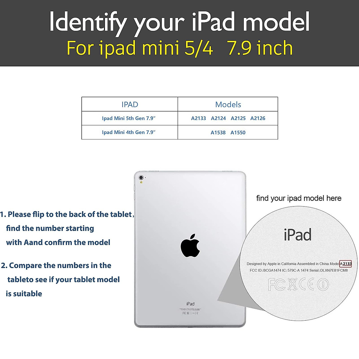 Gexmil Case for iPad 7.9 Inch Mini 4/5, with Pencil Holder,applies Cowhide Folio Cover for iPad Mini 4 Genuine Leather case (Pattern-Brown)