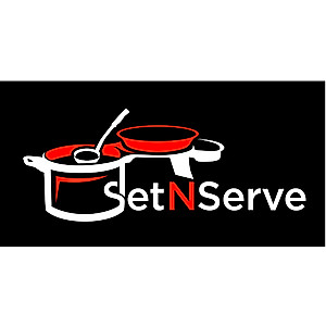 Set N Serve Kitchen Caddie, Adjustable Plating Stand with Detachable Spoon Rest (Extra Large)