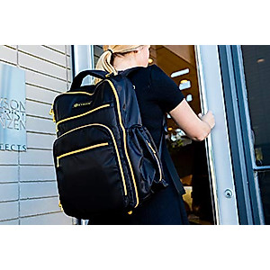 KYREEN Diaper Backpack Set Includes Backpack Straps, Baby Changing Pad, Small Organizing Pouches and a Bag Strap for Your Stroller - Thick Luggage Sleeve with Security Pouch for Travel