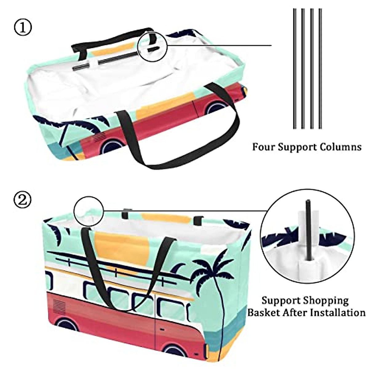 LORVIES Large Rectangular Baskets for Storage, Travel Car Closet Storage Bins Organizing Baskets