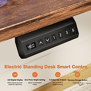 Sweetcrispy Electric Standing Desk - 40 x 24 inch Adjustable Height Sit to Stand Up Desk with Splice Board, Rising Home Office Computer Table with 2 Hook and Wire Hole for Work