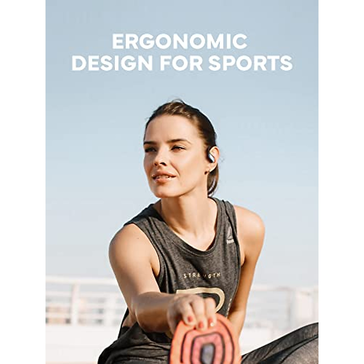 Headphones Wireless Earbuds, Bluetooth Earbuds with Earhooks 100H Playback with Charging Case and Ear Buds Wireless Bluetooth Digital Display, Built-in Noise Cancellation Mic