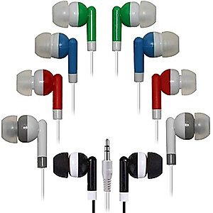 Hongzan 100 Pack Classroom Earbuds Headphones Bulk for School Kids Children, Wholesale Durable Earphones Class Set for Students (100 Mixed)