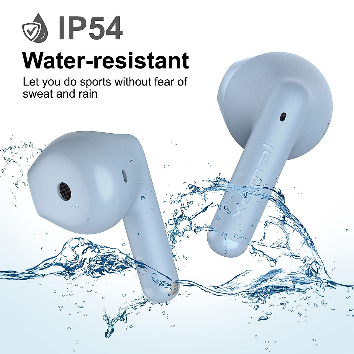 Edifier X2 Wireless Earbuds Bluetooth Headphones with Microphone, Lightweight HiFi Stereo IPX54 Waterproof Cordless Semi in-Ear Earphones with Charging Case 28 Hours Playtime (blue)