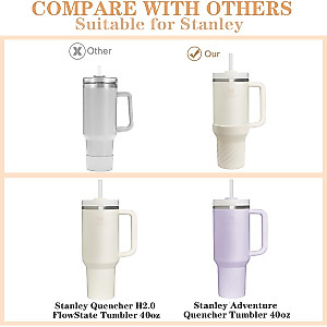 Silicone Stanley Boot For Stanley 40 Oz Tumbler With Handle,Stanley Boot Sleeve 40 Oz,Protective Water Bottle Cup Bottom Bumper Cover For Stanley Boot Sleeve 40 Oz,Stanley Cup Accessories