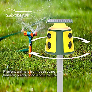 Animal Repellent Outdoor, Multi-frequency automatic operation, 360-degree no dead angle driving, Detection area size adjustment, Ultrasonic alarm sound. for Cat/Birds/Deer/Skunk/Rat/Squirrel.