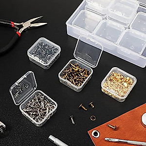 Blulu 24 Pcs Small Bead Organizer Plastic Bead Storage Containers Clear Plastic Storage Case Craft Containers with 2 Pcs Hinged Lid Clear Craft Cases (6.7 x 4.33 x 2.36 Inch, 2.12 x 2.12 x 0.79 Inch)