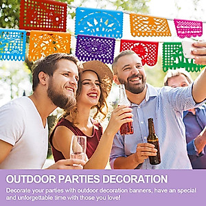 Asoulin 6 PCS 90 Ft Fiesta Party Decorations Mexican Party Banners, Cinco De Mayo Mexico Decor Easter Banner, Plastic Papel Picado, Dia De Los Muertos, Day of The Dead Decor, 12 Patterns/90 Feet Total
